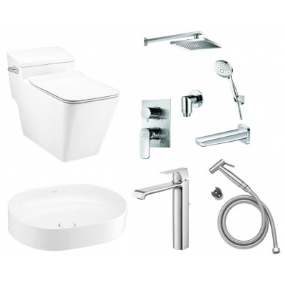Combo Cotto 3 trọn bộ bồn cầu kết hợp lavabo C1142 + C0141/C4241 - Tuấn Đức