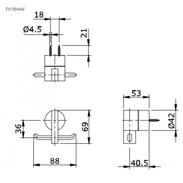 Móc quần áo đôi TOTO TX704AE phụ kiện phòng tắm - Tuấn Đức