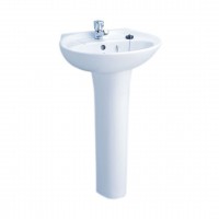 Chậu rửa mặt lavabo Cotto treo tường chân dài - chân lửng (ngắn)