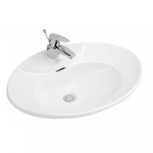Chậu rửa mặt lavabo TOTO L909C đặt dương vành bàn đá 650x455mm
