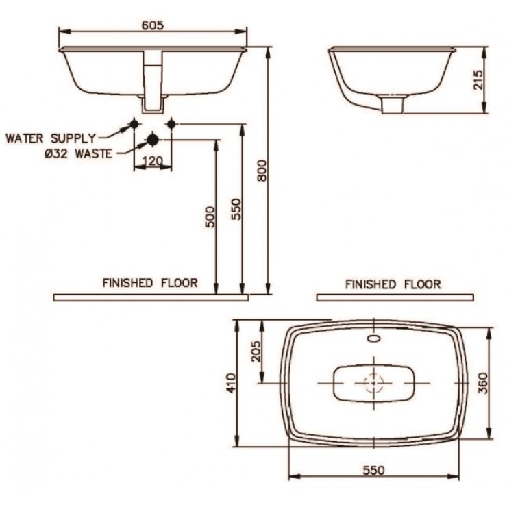 Chậu rửa mặt lavabo nahm SVW26806000N01 âm bàn - Tuấn Đức