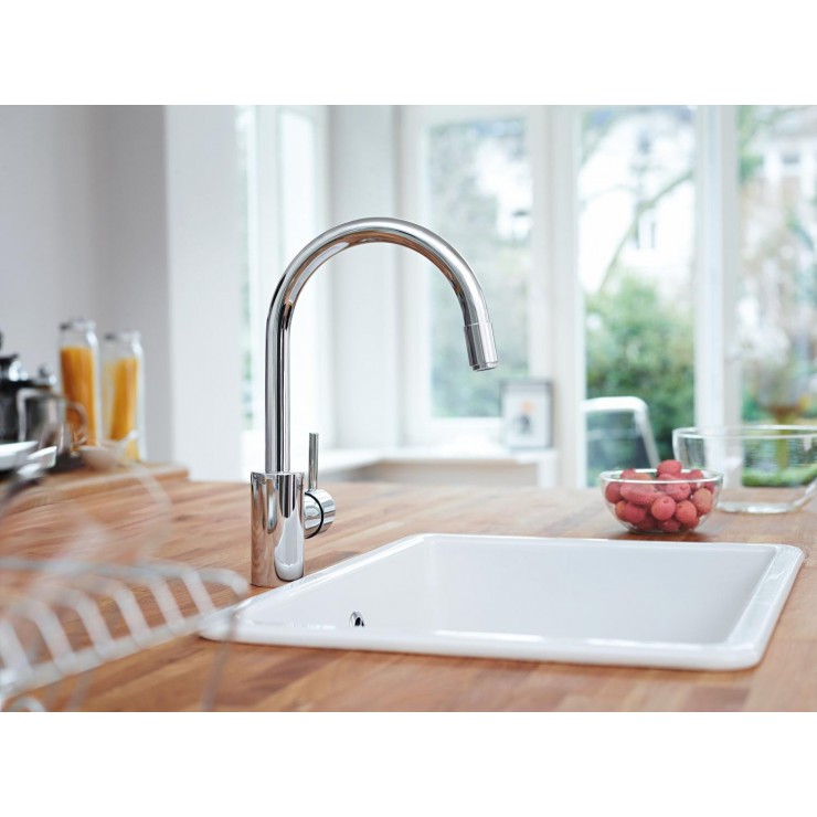 Vòi rửa chén bát Grohe Concetto 32663001 dây rút nóng lạnh cho chậu bếp ...