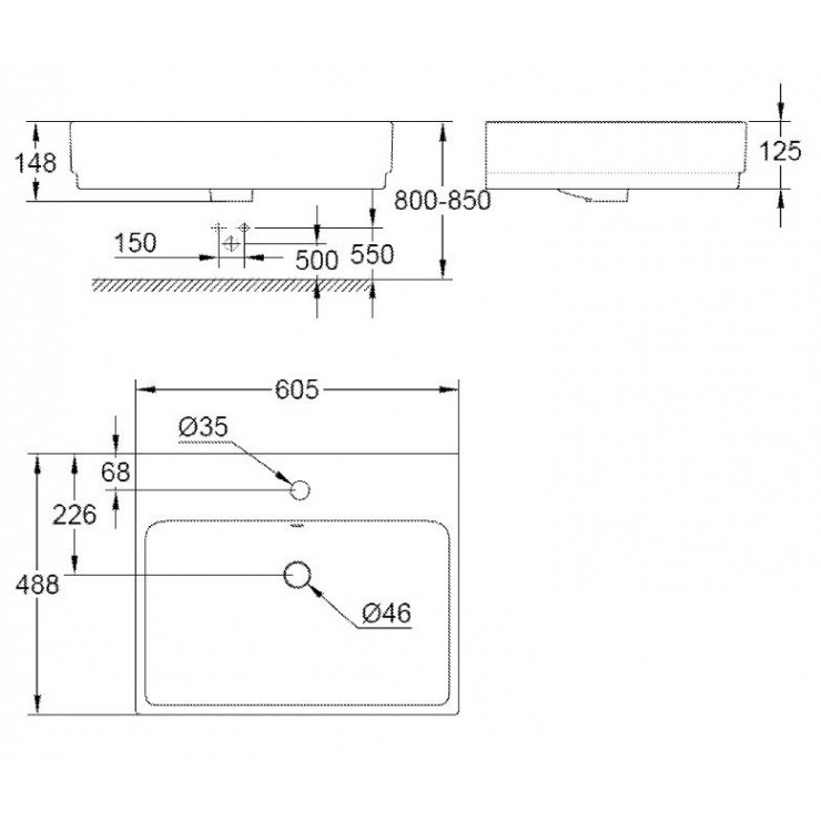 Chậu rửa mặt lavabo Grohe 39231000 Eurocube treo tường - Tuấn Đức