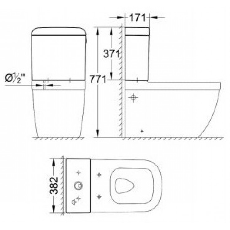 Bồn cầu Grohe 3933800H + 39330000 + 39332000 Euro Ceramic 2 khối - Tuấn Đức
