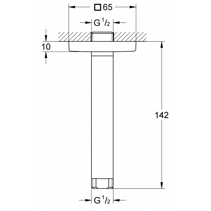 Thanh treo bát sen Grohe 27485000 gắn trần 142 mm - Tuấn Đức