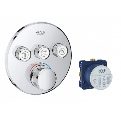 Bộ trộn âm ổn nhiệt Grohe SmartControl 29120000 + 35600000 gắn tường ...