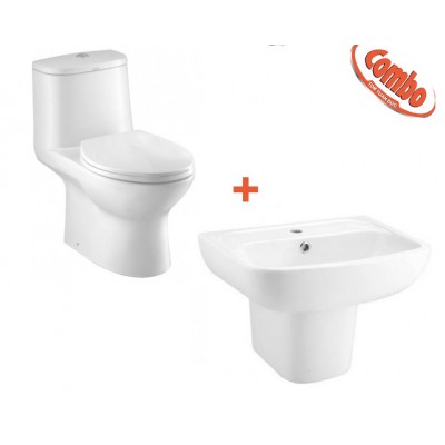 Combo Cotto 3 trọn bộ bồn cầu kết hợp lavabo C1142 + C0141/C4241 - Tuấn Đức