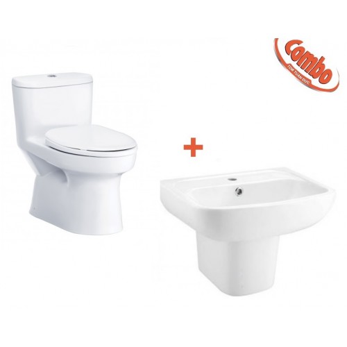 Combo Cotto 4 trọn bộ bồn cầu kết hợp lavabo C1015 + C0141/C4241 - Tuấn Đức