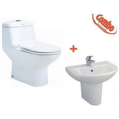 Combo Cotto 3 trọn bộ bồn cầu kết hợp lavabo C1142 + C0141/C4241 - Tuấn Đức