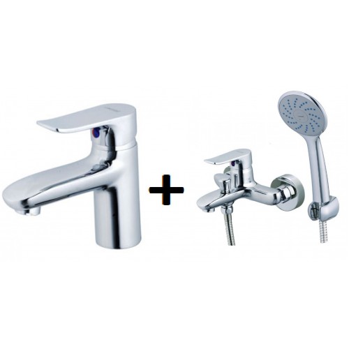 Combo Caesar 3 trọn bộ B490CP + S493C vòi lavabo và sen tắm nóng lạnh