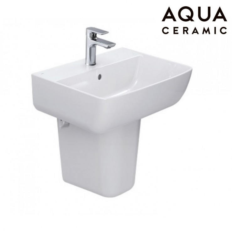Bộ chậu rửa mặt lavabo Inax AL-312V/L-298VC treo tường chân ngắn - Tuấn Đức
