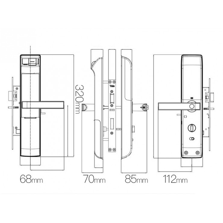 Khóa cửa điện tử Yale YDM7116A MB (YDM 7116A MB) màu đen đa chức năng