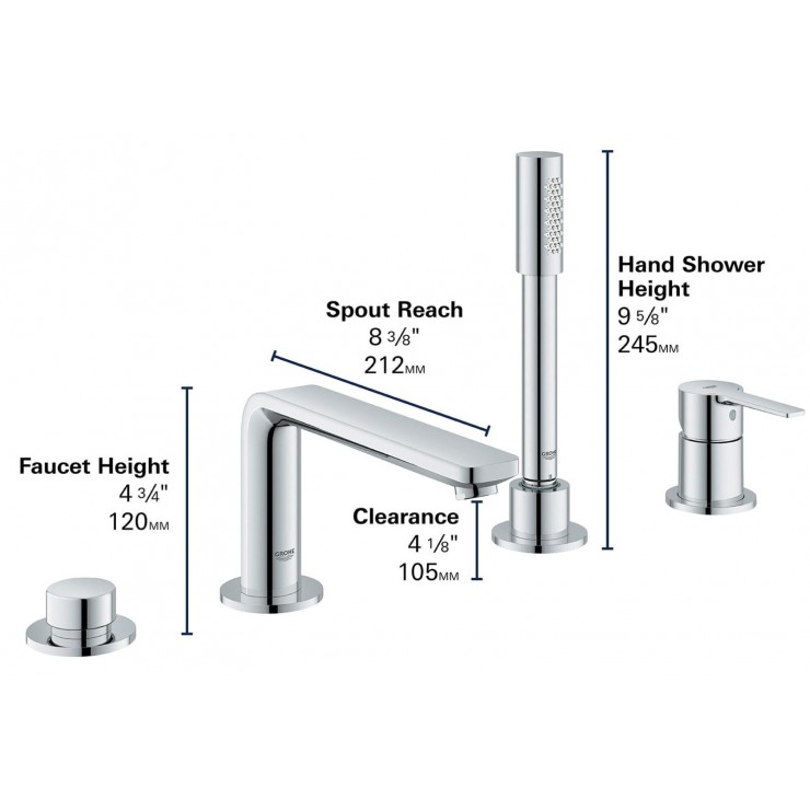 Vòi Bồn Tắm Lineare New OHM Grohe 19577001 4 Lỗ - Tuấn Đức