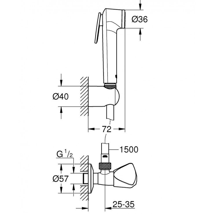 Vòi Xịt Tolet Grohe 26357000 Kèm Van Khóa New Tempesta Trigger Spray ...