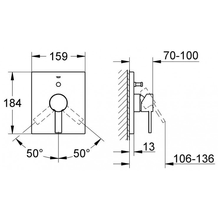 Van Trộn Grohe 19315000 Allure Nóng Lạnh Âm Tường - Tuấn Đức
