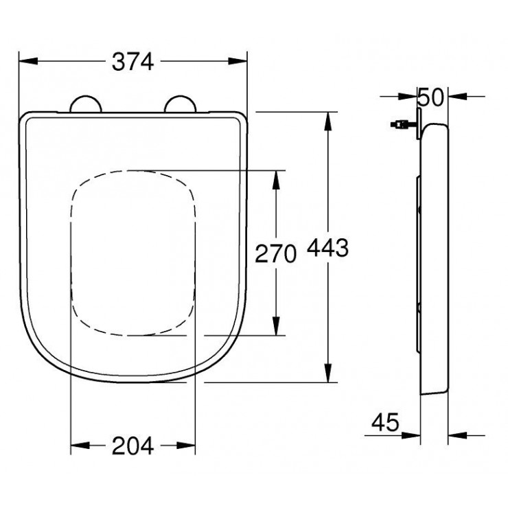 Nắp Nhựa Bồn Cầu Grohe 39330000 Đóng Êm Euro Ceramic Chữ D - Tuấn Đức