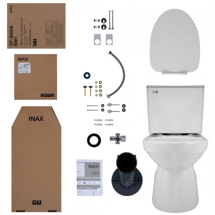 Bồn cầu Inax AC-514VAN (AC514VN)- Xí bệt bàn cầu vệ sinh 2 khối nắp êm