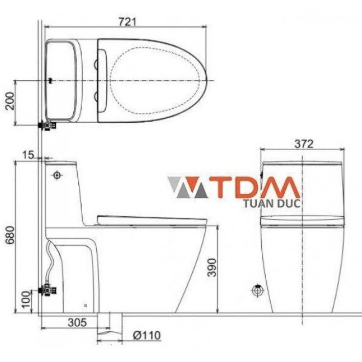 Bồn Cầu INAX ACT-902/CW-H18VN Nắp Điện Tử Xả Cảm Ứng - Tuấn Đức