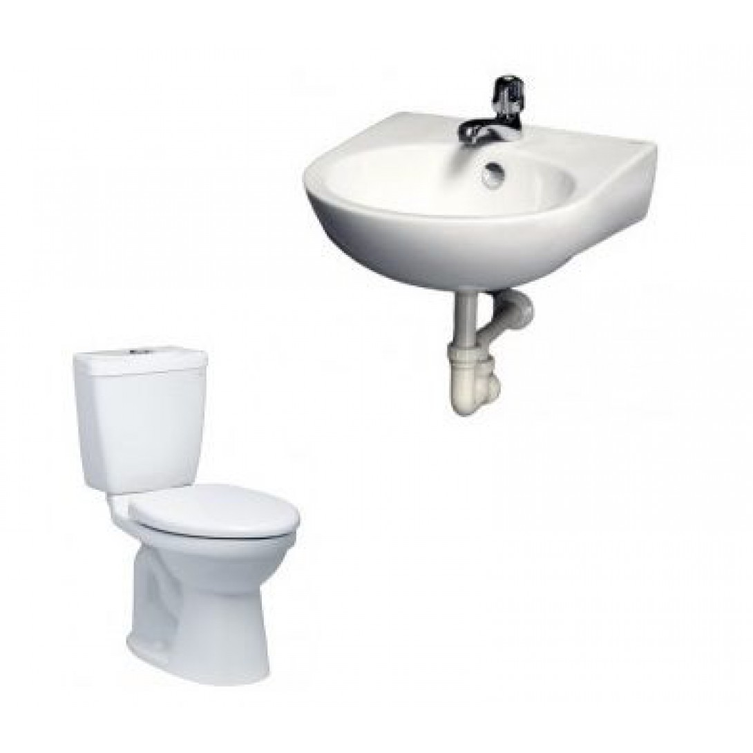 Combo Caesar B1 CTS1325 + L2140 Bồn Cầu 2 Khối Và Lavabo Treo Tường