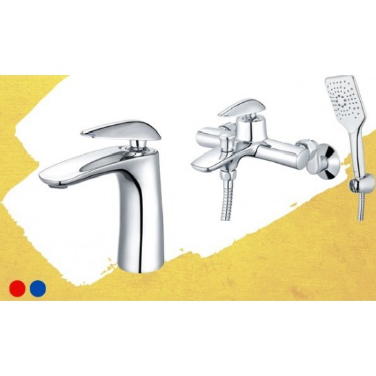 Combo Caesar B810CU + S813C Nóng Lạnh vòi lavabo và sen tắm nóng lạnh