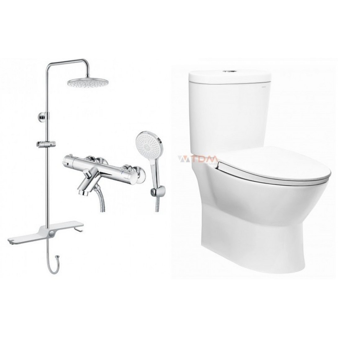 Combo Sen Vòi Bồn Cầu Caesar BS126+TS617+CD1320 Nóng Lạnh