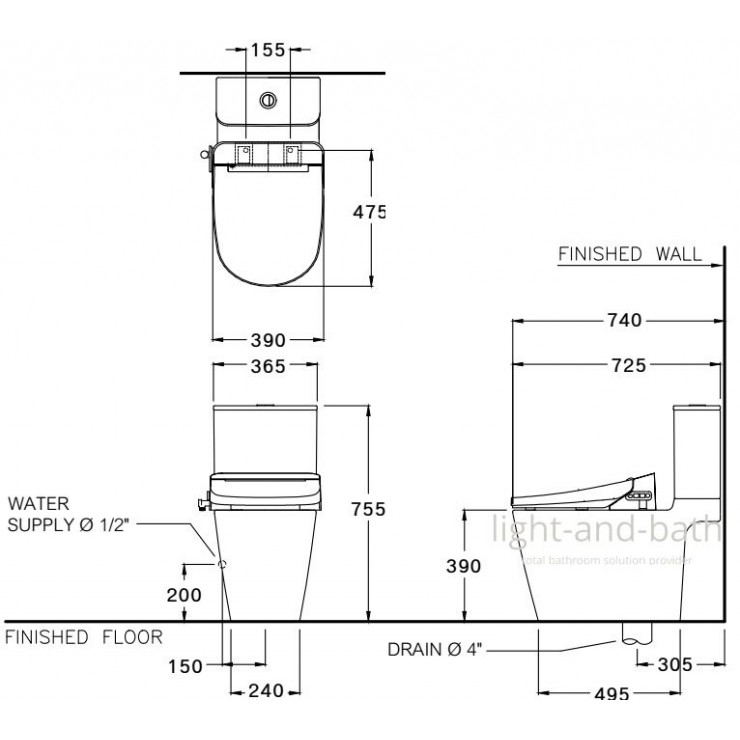 Bồn Cầu Điện Tử COTTO C125317(CV4) - Bàn cầu nắp điện tử - Tuấn Đức