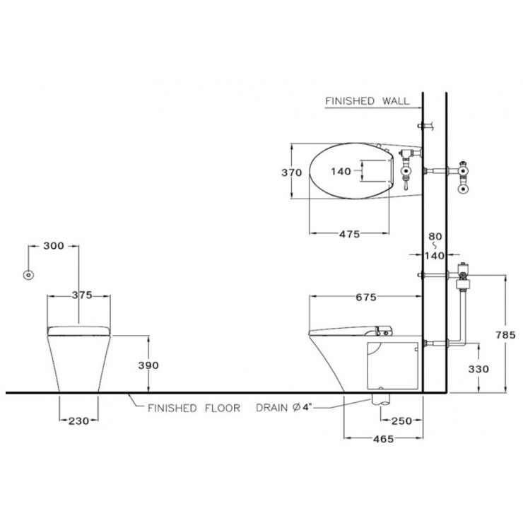 Bồn Cầu COTTO C1322(CN1) Bao Gồm Van Xả CVN92201