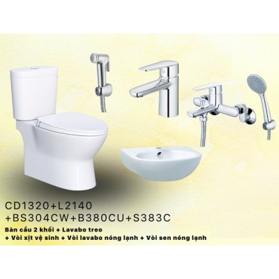 Trọn bộ combo thiết bị vệ sinh Caesar đầy đủ cho nhà tắm chiết khấu cao