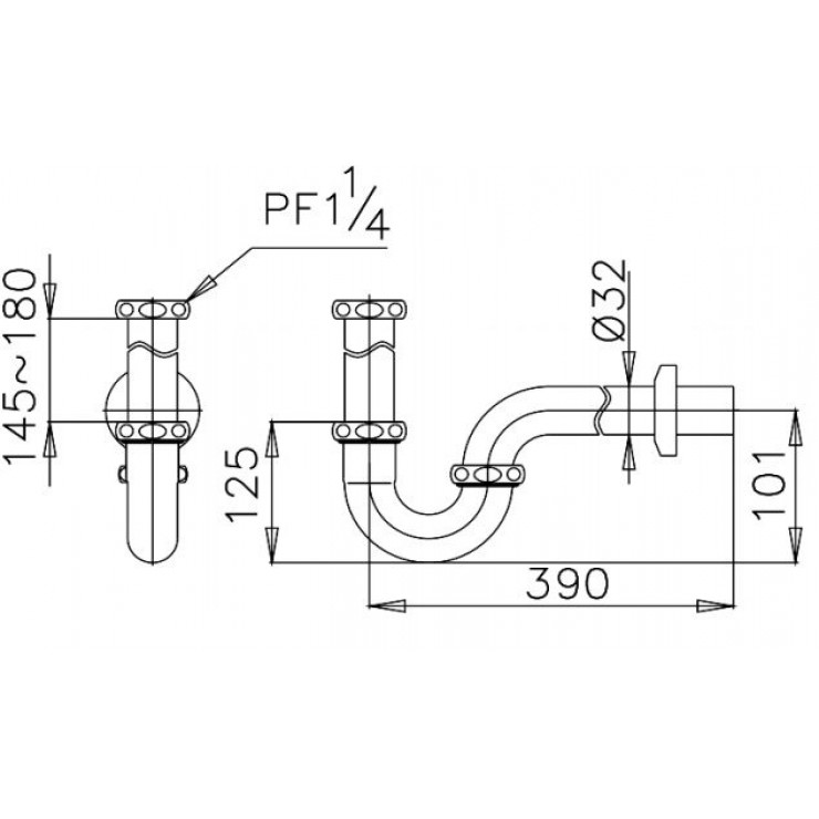 Ống thải xả nước lavabo co chữ P COTTO CT688AX(HM) - Tuấn Đức