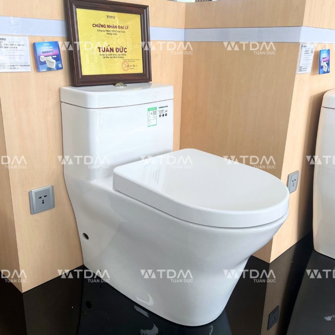 Bồn cầu TOTO CW166RB/TC384CVK nắp êm - Xí bệt bàn cầu vệ sinh 1 khối