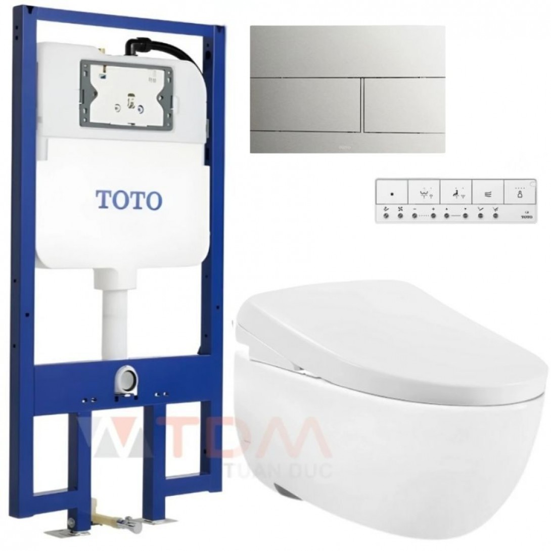 Bồn cầu treo tường TOTO CW812REA#W/TCF47360GAA#NW1/WH172AAT/TCA546/MB171M#SS tự xả