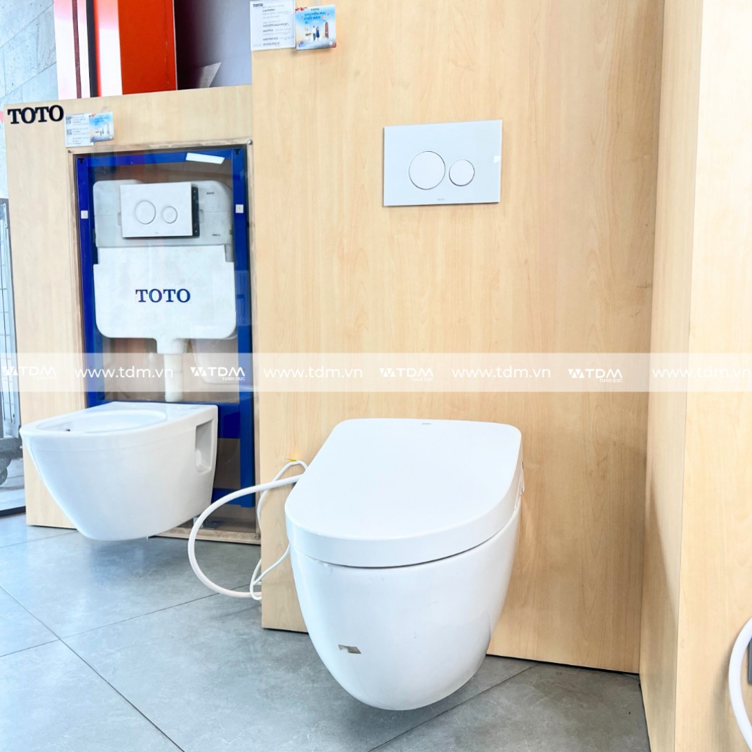 Bồn cầu treo tường TOTO CW812REA/TCF4911EZ/WH172AT/TCA465/MB176G#WH điện tử
