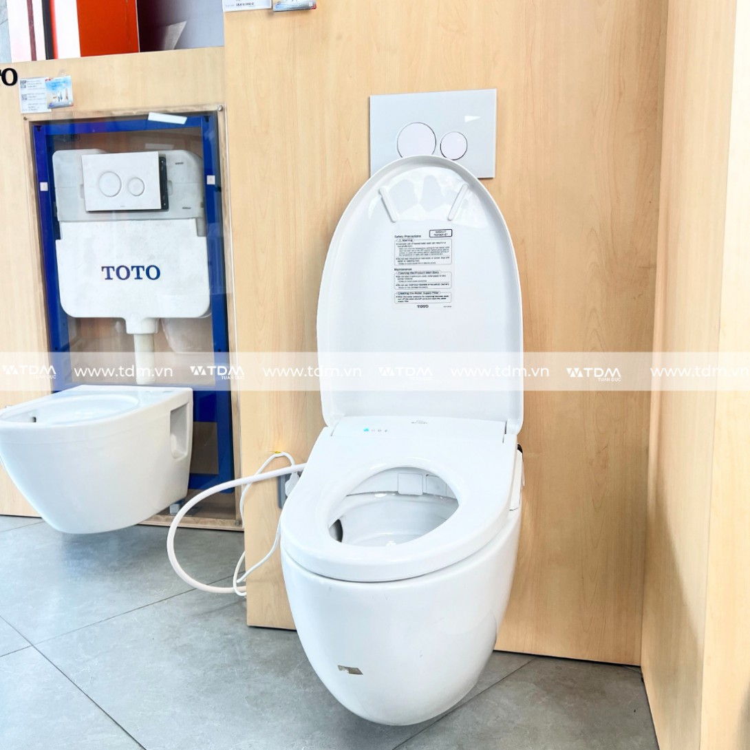 Bồn cầu treo tường TOTO CW812REA/TCF4911EZ/WH172AT/TCA465/MB176G#WH điện tử