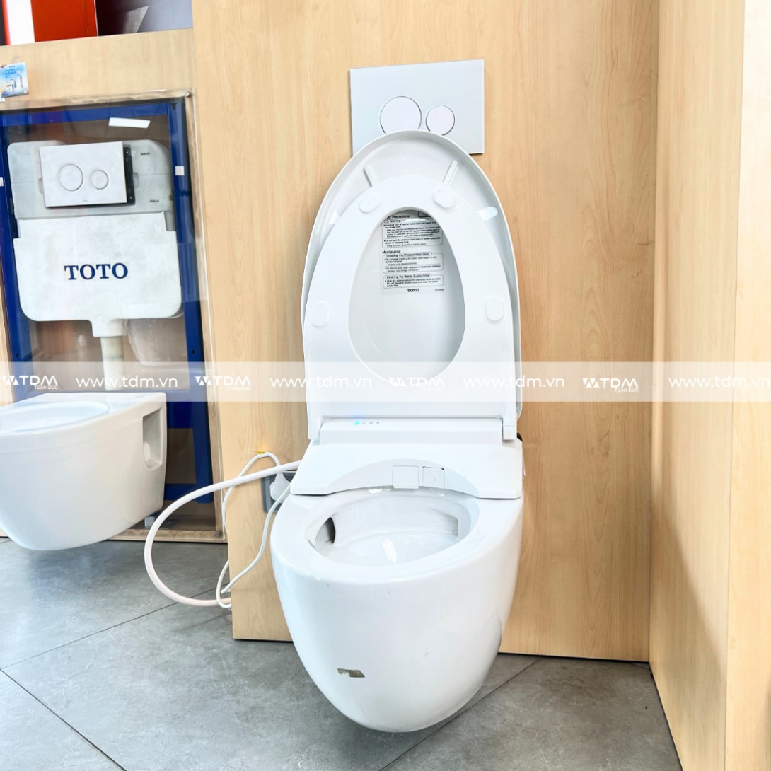 Bồn cầu treo tường TOTO CW812REA/TCF4911EZ/WH172AT/TCA465/MB176G#WH điện tử