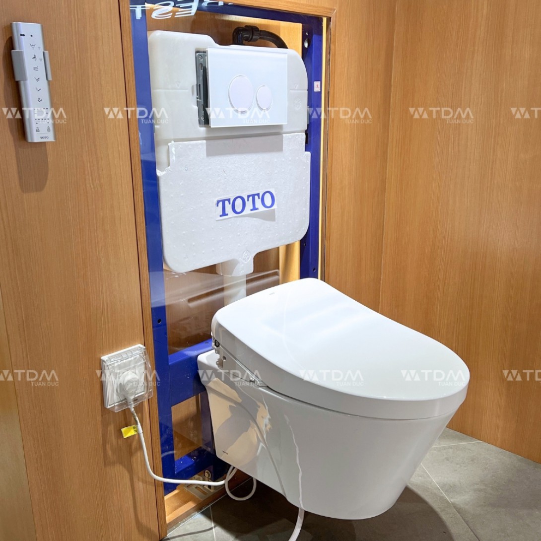 Bồn cầu treo tường TOTO CW822RA/TCF4911Z/WH172A/MB174P#SS nắp rửa điện ...