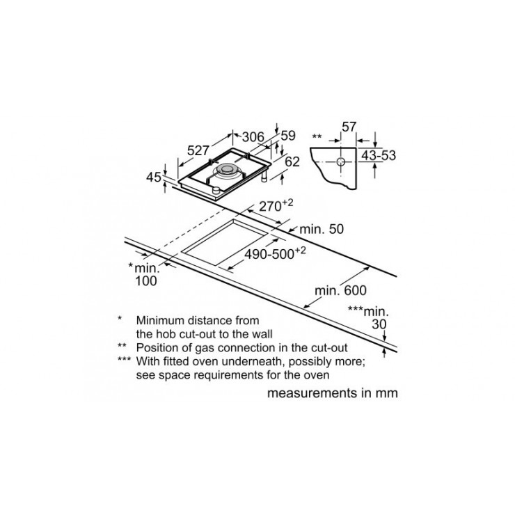 Bếp gas Bosch HMH.PRA3A6D70 1 vùng nấu domino cao cấp - Tuấn Đức