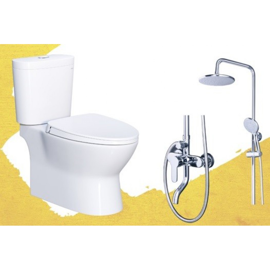 Combo Sen Vòi Nóng Lạnh Bồn Cầu Caesar S578C + CD1320