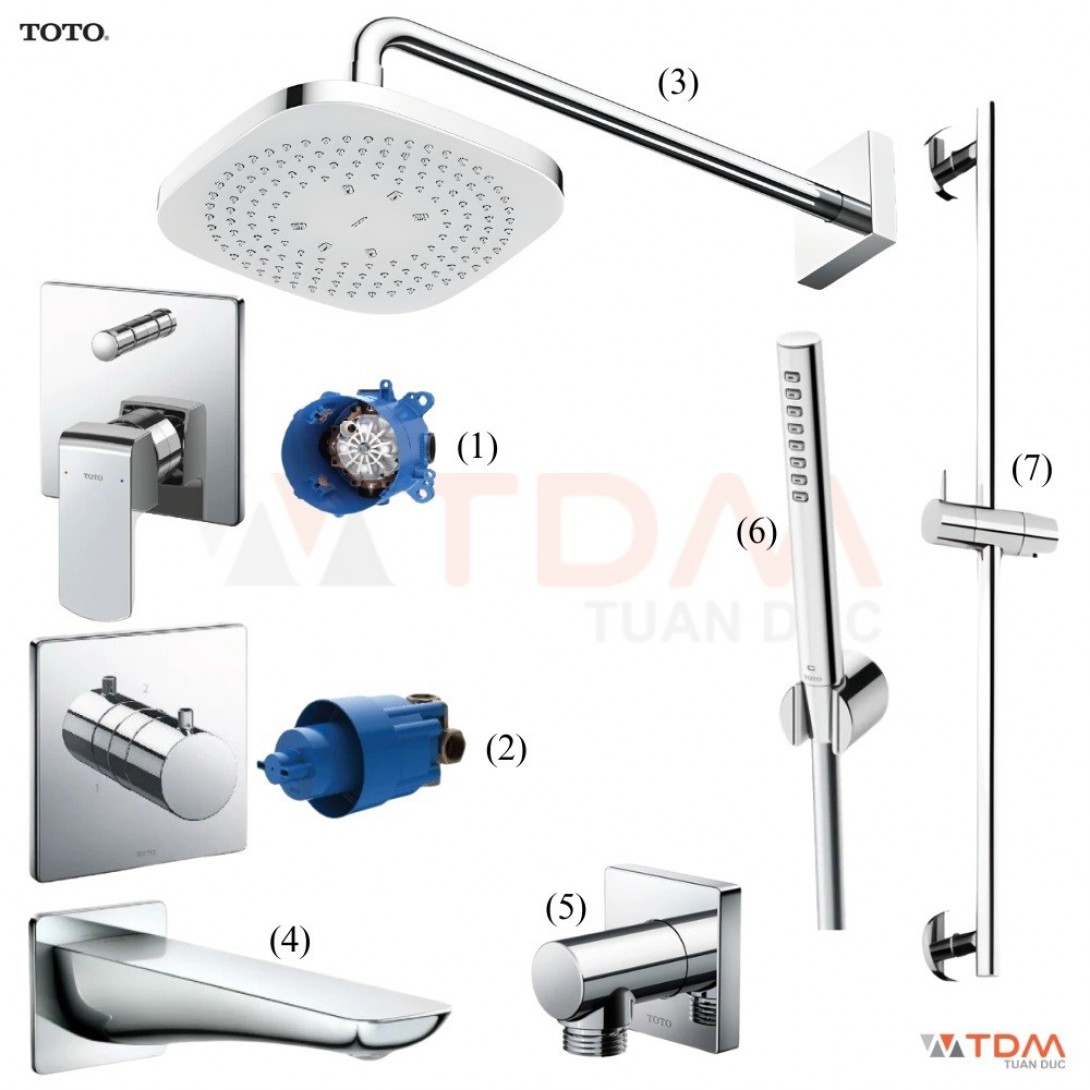 Bộ vòi hoa sen TOTO TBG02304BA/TBN01001B TBV02103B/TBN01102B TBW02003A ...