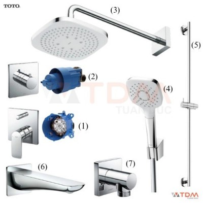 Bộ vòi hoa sen TOTO TBS04304B/TBW01003A/TBW01008A/TBS03001B/TBV01103B ...