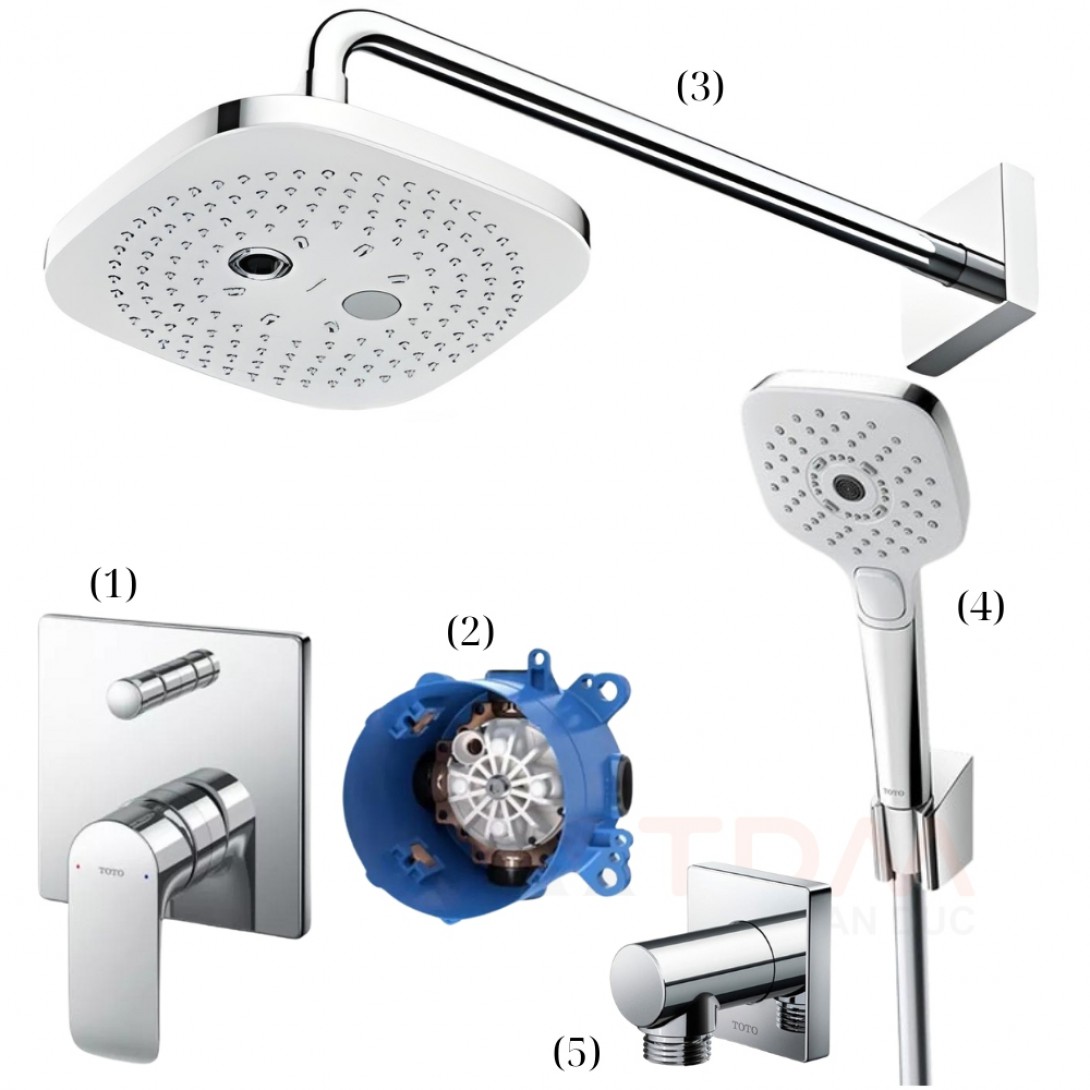Bộ vòi hoa sen âm tường TOTO TBG04304BA TBW02004A TBW02006V 2 đường nước