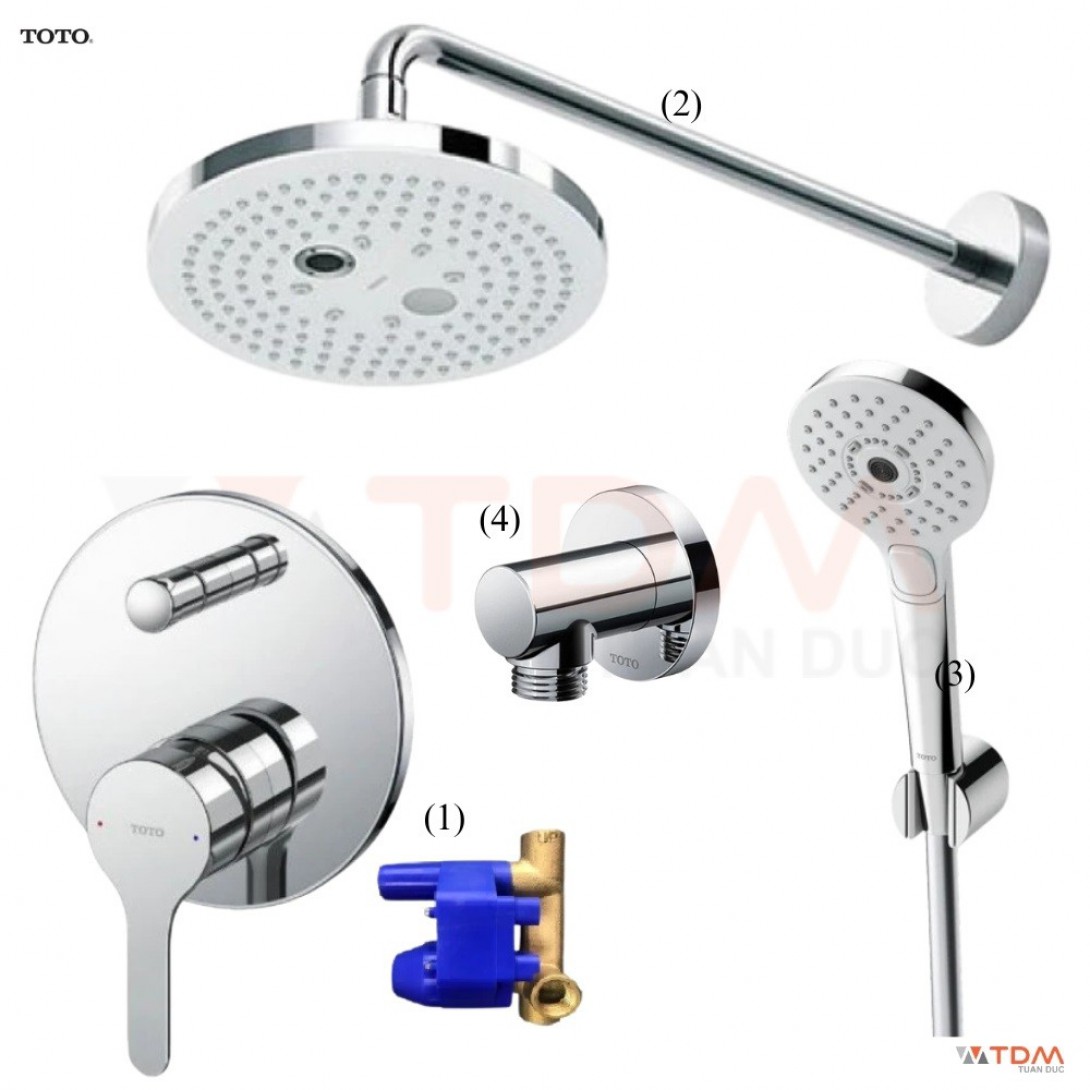 Bộ vòi hoa sen TOTO TBS01304B TBW01004A TBW01010A âm tường nóng lạnh ...