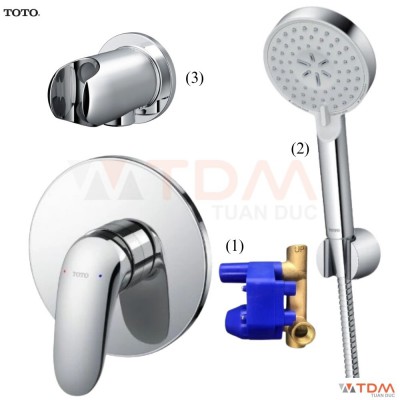Bộ vòi hoa sen TOTO TBW02003A/TBG10303V/TBN01001B âm tường 1 đường nước