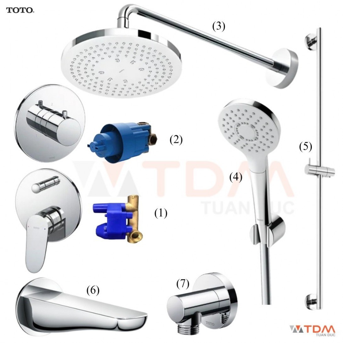 Bộ vòi hoa sen TOTO TBS04304B/TBW01003A/TBW01008V/TBS03001B/TBV01103B ...