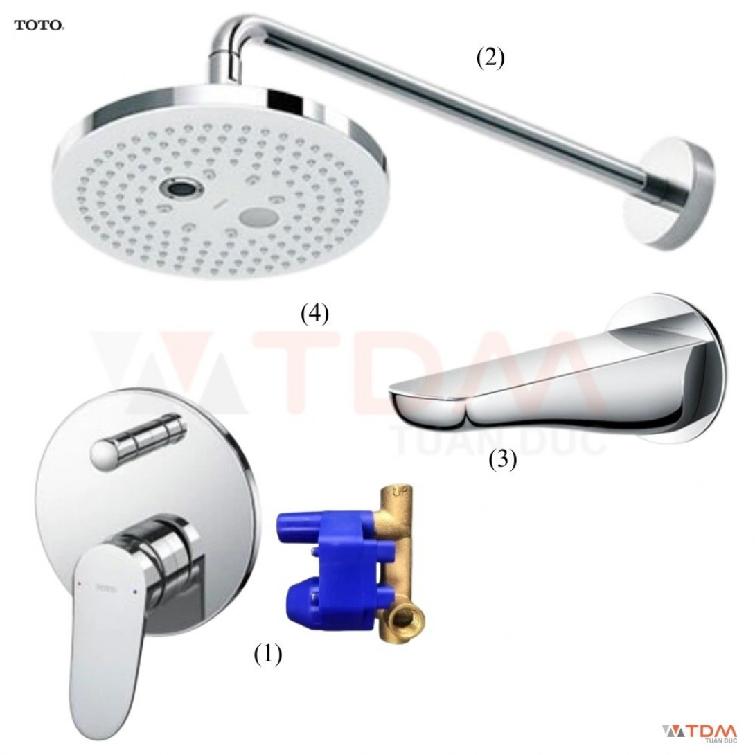Bộ vòi hoa sen TOTO TBS04304B/TBW01004A/TBS03001B âm tường xả chậu ...