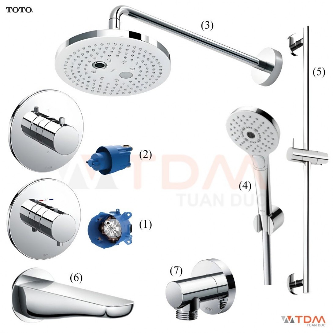 Bộ vòi hoa sen TOTO TBV01406B/TBV01102B/TBW01004A/TBW01010A/TBW01016B ...