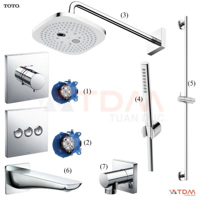 Bộ vòi hoa sen TOTO TBG04304BA/TBW02003A/TBW02005A/TBG02001B/TBV02103B ...