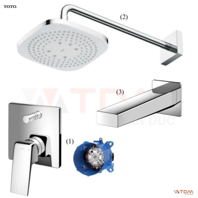 Bộ vòi hoa sen TOTO TBW01003A/TBG11303V/TBN01001B âm tường 1 đường nước