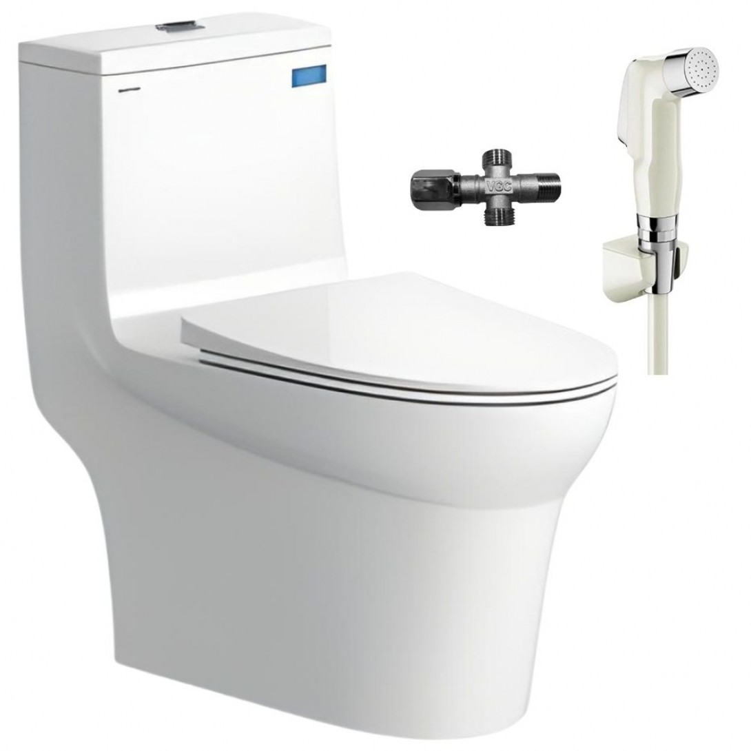 Bồn Cầu Viglacera Xả Xoáy V65 Nắp Êm + Vòi Xịt VG826 - Tuấn Đức