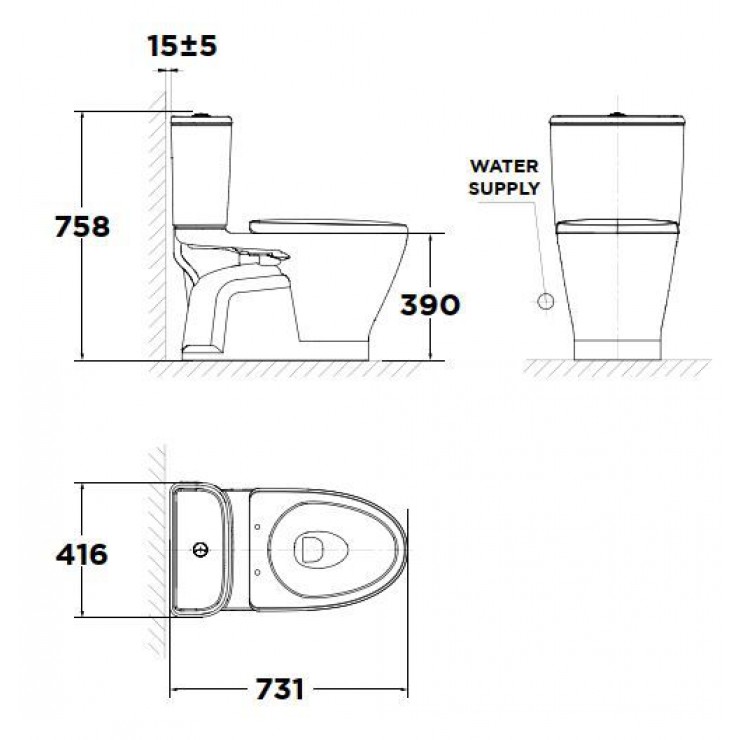 Bồn Cầu American Standard VF-2162 2 Khối Loven - Tuấn Đức