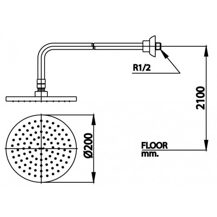 Bát sen mưa Cotto Z94#BL Gắn Tường Màu Đen- Tuấn Đức